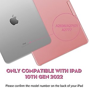 Touchpad iPad 10th Generation Case with Keyboard 10.9" 2022, Magic 360°Rotatable & Swivel Keyboard with Multi-Touch Trackpad, 7 Color Backlit with Pencil Holder for Latest iPad 10th Gen 2022 Rose Gold