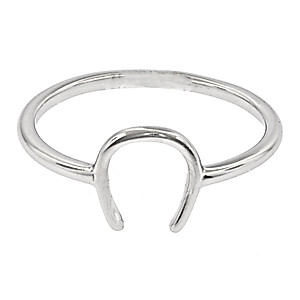 Heartbeat Sterling Silver Lucky Horseshoe Ring (6)
