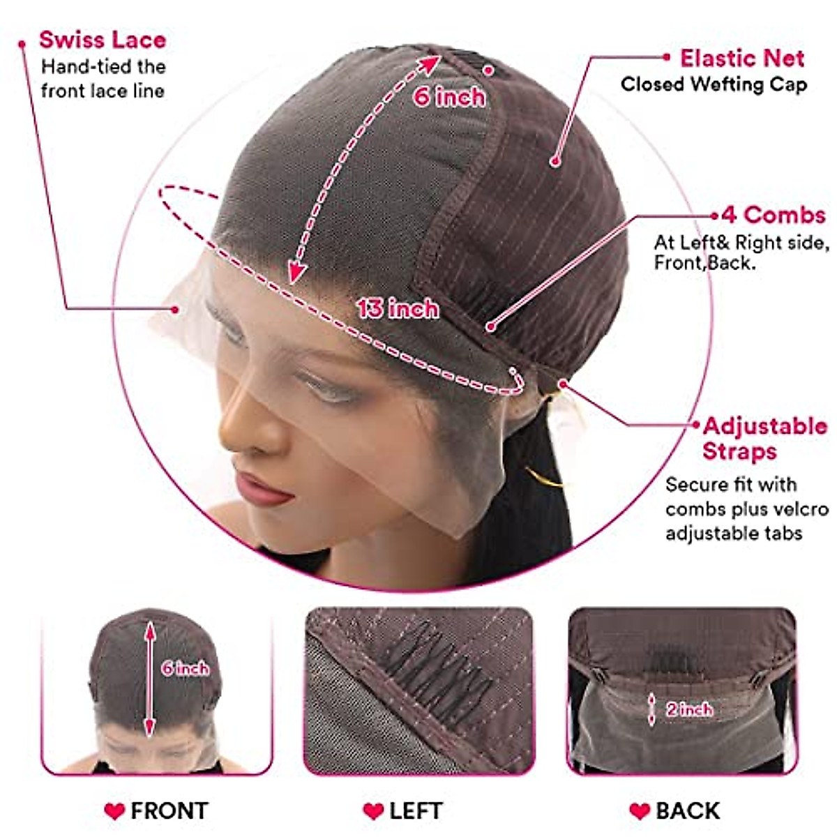 28 Inch Deep Wave Lace Front Wigs Human Hair 180% Density Curly Lace Front Wig Human Hair Wigs for Black Women 13x4 HD Lace Frontal Glueless Wigs Human Hair Pre Plucked With Baby Hair Natural Color