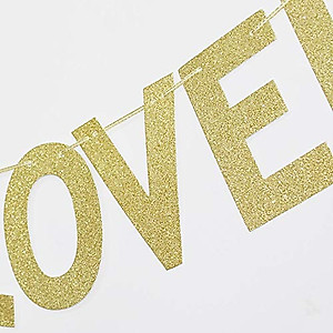 70 Years Loved Gold Glitter Banner for 70th Birthday/Wedding Anniversary Party Sign Photo Props