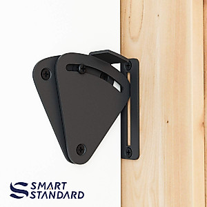 SMARTSTANDARD 12" Pull and Flush Barn Door Handle + Barn Door Bottom Adjustable Floor Guide Roller + Barn Door Large Size Latch Lock