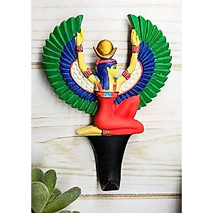 Ebros Egyptian Winged Goddess Isis with Open Arms Wall Hanger Hook Decor Accent Hangers for Coats Hats Leashes Backpacks Keys Decorative Organizer On Mudroom Main Entrance