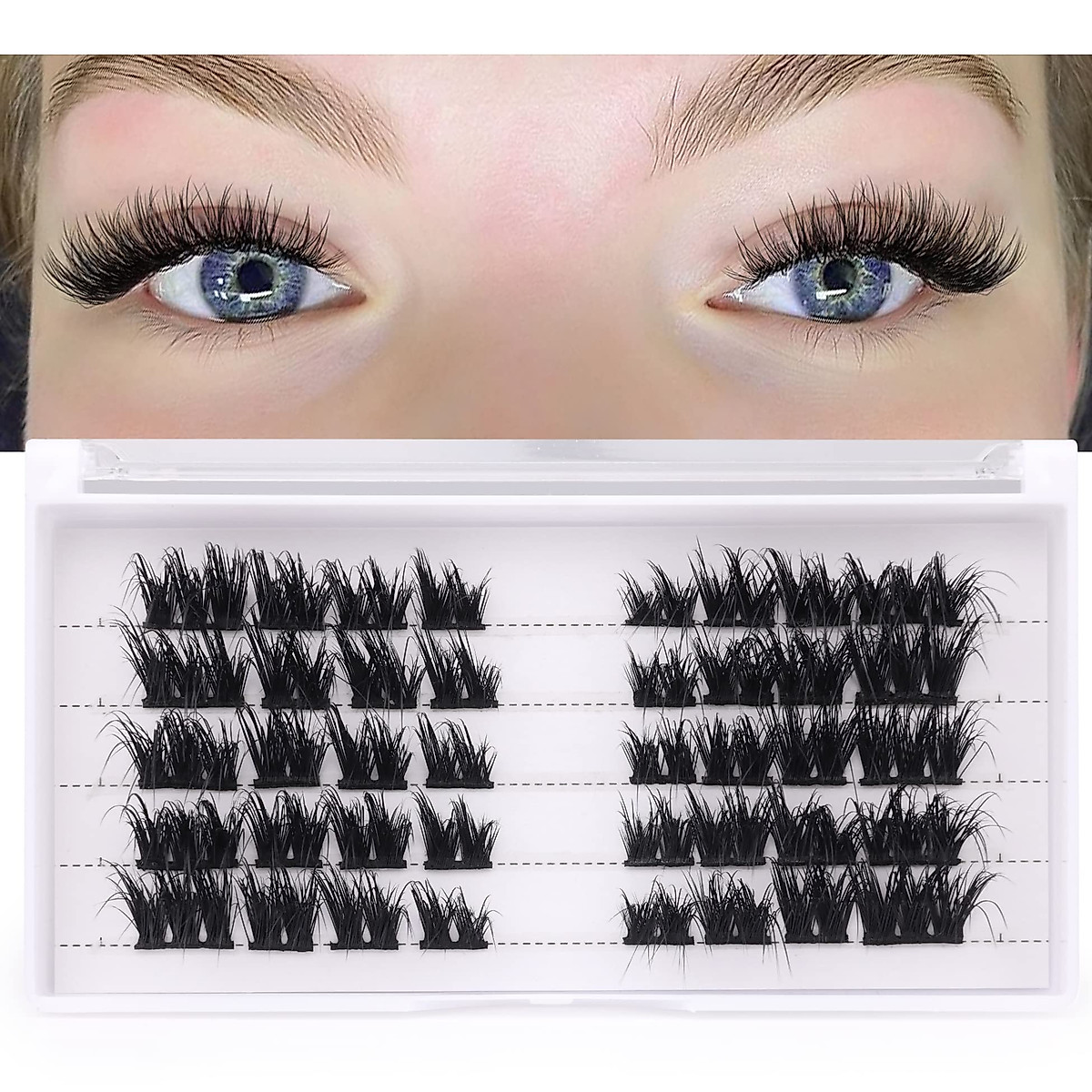 Cluster Lashes Wispy Eyelash Extensions 3D Flat DIY Flat Lash Clusters Individual Faux Mink Lashes False Eyelashes Pack by ALICE