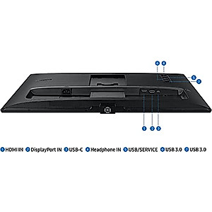 SAMSUNG Monitor for Business Gaming 27Inch 4K UHD (3840x2160) Computer Monitor Built-in Speakers USB Hub with USB-C HDMI HDR10 Height Adjustable Stand, HDMI Cable