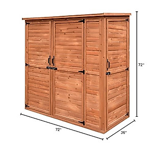 Leisure Season TDS7236 Three Door Lean Storage Shed, Medium Brown