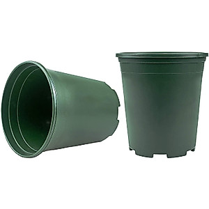 Fasmov 10PCS 1 Gallon Durable Nursery Pot Garden Flower Pots Nursery Plant Container Kit with 10 Pcs Matching Pallets