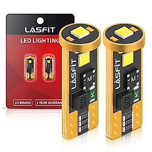 LASFIT 194 168 2825 W5W LED Bulb White Canbus Error Free, T10 LED Bulbs 400LM 6000K Super Bright for Dome Map License Plate Trunk Cargo Lights (2-Pack)