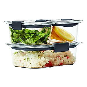 Rubbermaid Brilliance Leak-Proof Food Storage Containers Set (16 Pieces Total) | BPA-Free & Stain Resistant