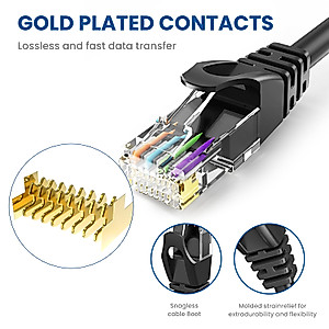 Cat6 Ethernet Cable 6 Feet (6 Pack) LAN, utp Cat 6, RJ45, Network Cord, Patch, Internet Cable- 6 ft