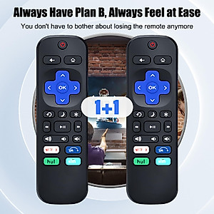 Replacement Remote Compatible for TCL Roku/Hisense Roku/Onn Roku TV/Insignia Roku TV/Element Roku TV/Westinghouse Roku TV (Not for Roku-Stick and Box) (Pack of 2)