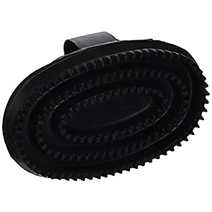 Horse & Livestock Prime 54056 054056 Soft Rubber Curry Brush for Horses, Black, Small