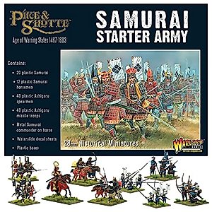 Wargames Delivered Pike & Shotte - Samurai Starter Army. 28mm Base Revolutionary Miniature Military Soldiers for Miniature War Game, and Model War by Warlord Games