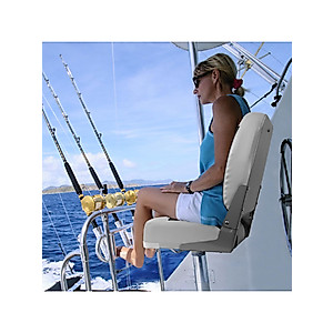 AOTTLATD Deluxe Folding Fishing Boat Seat Waterproof Classical Boat Seat, Gray and Black