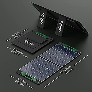 OKMO OS100 Portable Solar Panel for OKMO G1000/G2000 Portable Power Station Foldable Solar Charger with USB Outputs for Outdoor RV Camping Off Grid Solar Power Backup