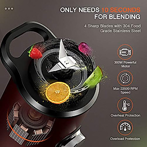 Personal Blender for Shakes and Smoothies, NIXIUKOL 3 Speed Adjustable Smoothie Blender, Small Portable Blender with 2 10oz & 20oz Tritan BPA-Free Cups