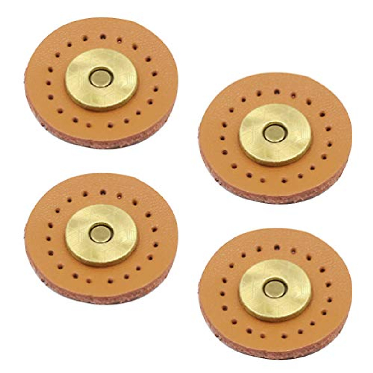 EXCEART Purse Wallet 2 Pair Magnetic Buckle Bag Button Purse Snap Closure Purse Handbag Fastener Replacement for DIY Purse Bag Clothes Leather Accesories Brown Yellow Round Purse