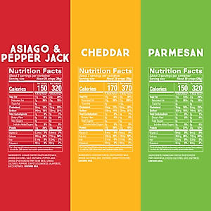 Whisps Cheese Crisps Variety Pack | Protein Chips | Healthy Snacks | Protein Snacks, Gluten Free, High Protein, Low Carb Keto Food | Parmesan, Cheddar Cheese, Asiago, Pepper Jack (2.12 Oz, 6 Pack)