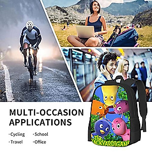 Pobecan The Anime Backyardigans Backpack Laptop Backpack School Daypack Book Bag Travel Bag for Men Women Boys Girls