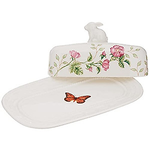 Lenox 893455 Butterfly Meadow Bunny Covered Butter Dish