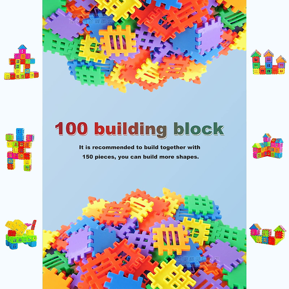MICHLEY Toddler Toys Number Blocks Big Particle Plastic Smooth 100 PCS Building Blocks Splicing intersting Puzzle Play Toys for Kids 3+