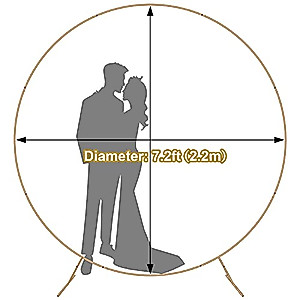 AXHJ Metal Round Balloon Arch Kit,7.2ft(2.2m) Large Size Golden Circle Arch Frame Backdrop Stand for Birthday,Party, Wedding,Graduation,Baby Shower Photo Background Decoration