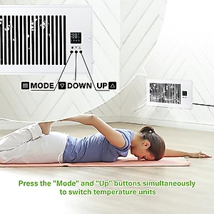 InfiniPower 10 Inch Register Booster Fan with Thermostat, High Velocity Ventilation Fans with 10 Gear Wind Speed Switch and High Precision Thermal Probe, White