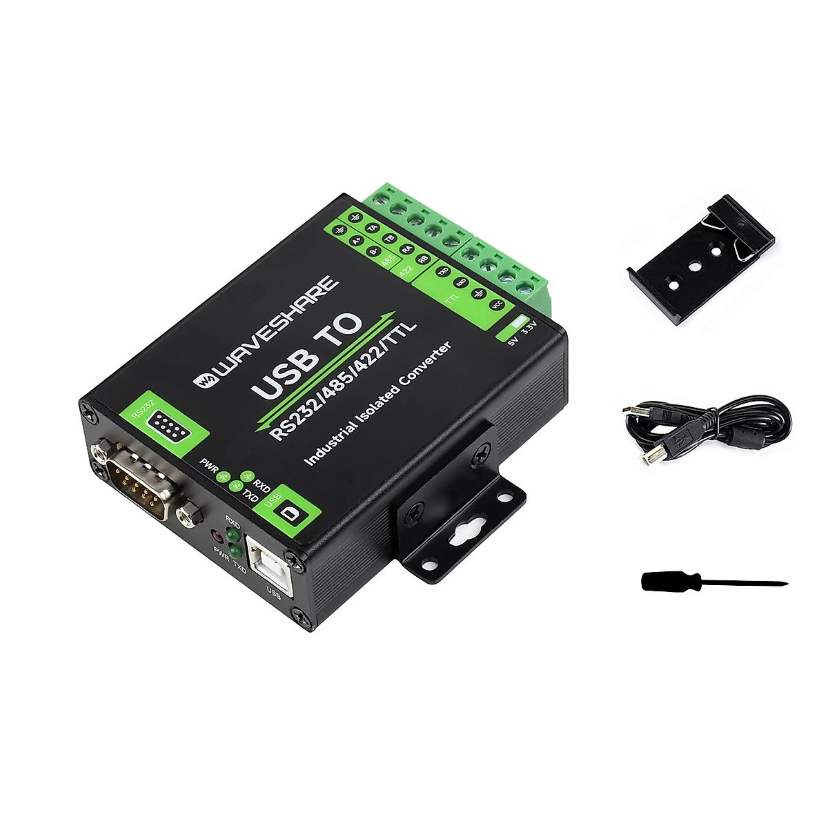 USB to RS232/485/422/TTL Converter Adopt Original FT232RNL Chip, Industrial Isolated USB Converter with Multiple Protection, Support Multi Communication Interface Conversion and Multi System