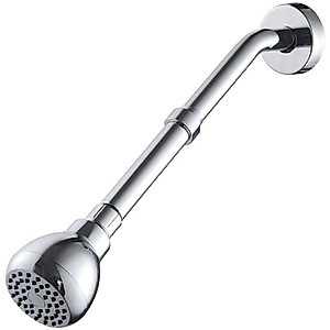 JR 4 inch 1/2" Shower Arm Extension, Shower Head Extension Arm, Shower Extender Arm - 304 Stainless Steel with Brass Connector - Polished Chrome Finish