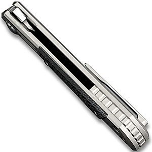 Twosun TS49 Gentleman Folding Pocket Knife with Clip,D2 Stainless steel Blade,Ball Bearing Washer Carbon fiber Titanium Handle