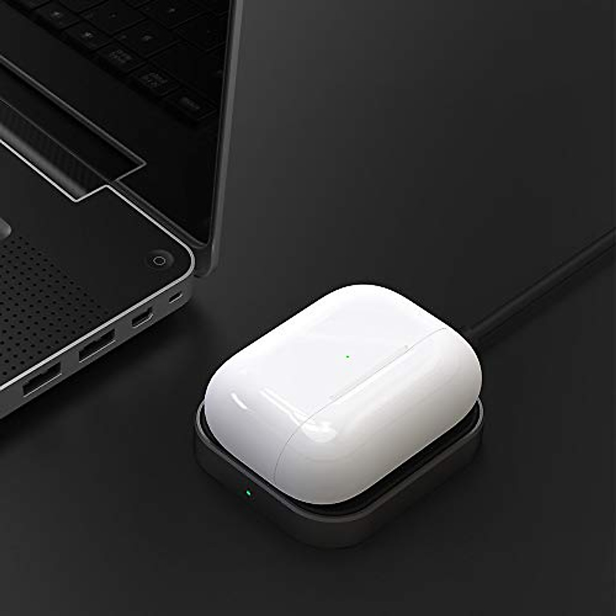 Wireless Charger, COSOOS Aluminum Wireless Charging Pad, 5W Lightweight Compact Charging Station Compatible with AirPods Pro, AirPods 2, AirPods Wireless Charging Case(Black)