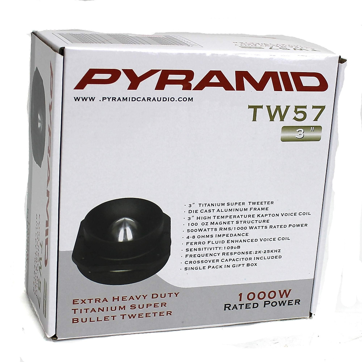 Pyramid 2 PRO TW57 3" 2000W Dome Bullet Car Super Titanium Audio Tweeters