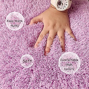 12x12 Inch Interlocking Carpet Tiles,30 Pieces Plush Foam Floor Mat, Keep Warm,Non-Slip,Bedroom,Playroom,Parlor,30 Sq.ft.(Color:Purple)