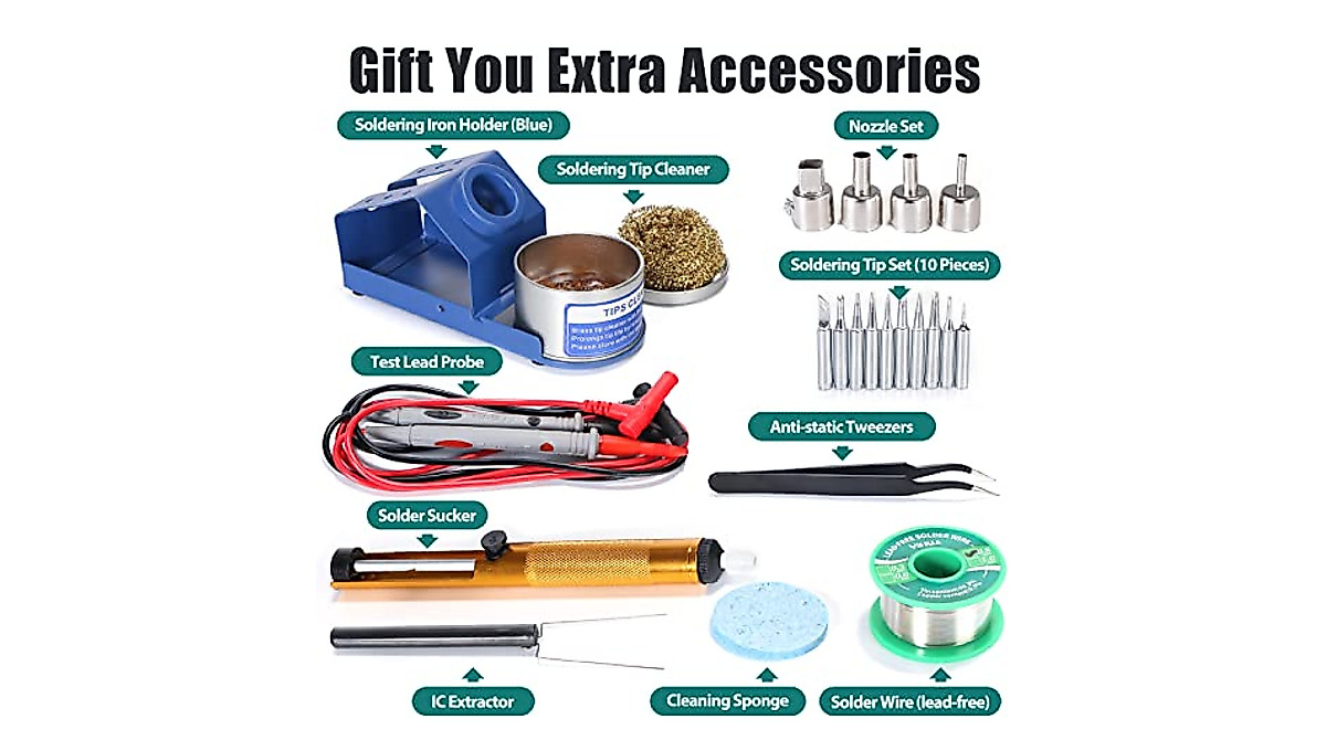 YIHUA 853D 2A USB SMD Hot Air Rework Soldering Station | Multi-Function ...