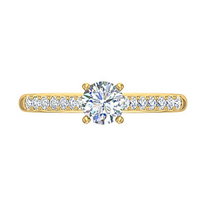 FINEROCK 1/2 Carat Prong Set Solitaire Diamond Engagement Ring Band in 14K Yellow Gold (Ring Size 7.5)