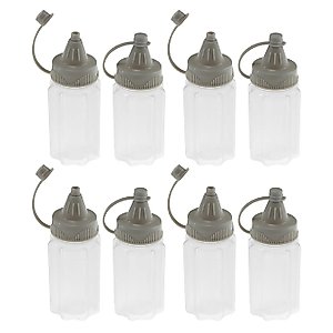 RAYNAG 8pcs Mini Condiment Squeeze Bottle Sauce Containers Ketchup Bottles Portable Honey/Oil Dressing Bottles Dipping Container for Lunch Box Picnic Trave, PP, 1Oz