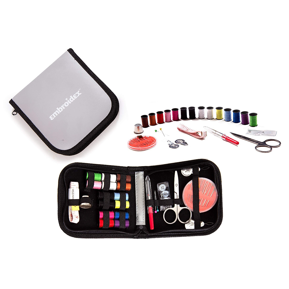Embroidex Sewing Kit for Home, Travel & Emergencies - Filled with Quality Notions Scissor & Thread - Great Gift