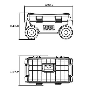 AMES 20213200 Rolling Lawn & Garden Storage Cart
