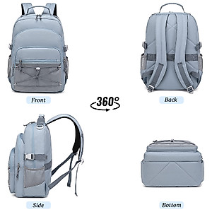 mygreen Girls Boy School Backpack Elementary Middle Bookbag Teenager Waterproof Lightweight 16 Inches Grey