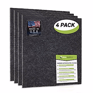 Seal Supply 4 Pack of Idylis D Carbon Activated Pre Filters Machine Precut Compatible with Idylis Purifier Models AC-2118 & AC2123