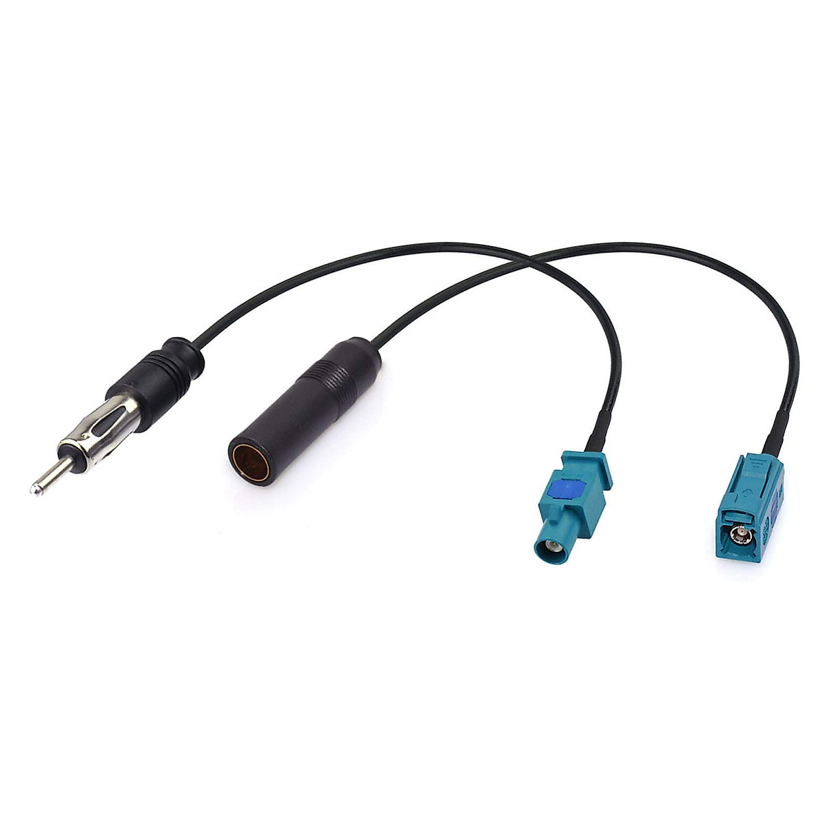 Bingfu Universal Vehicle Car Stereo FM AM Radio Antenna Adapter Cable (2-Pack) Fakra Z Male Female to DIN Plug Connector Cable for Car Stereo Audio HD Radio Head Unit CD Media Player Receiver