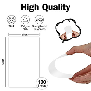 100 Pack White Blank Index Cards 3x5 Unlined Note Cards, Goefun 80lb Heavy Duty Card Stock Thick Paper for Postcards, Photo Paper, Syllable Boards