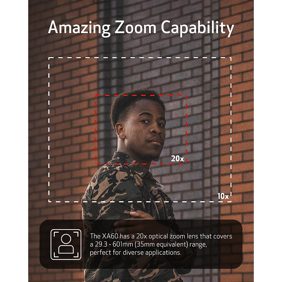 Canon XA60 Professional UHD 4K Camcorder with LCD Touchscreen and 20x Optical Zoom Lens (Black)