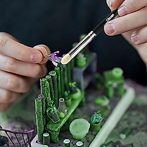 Sdanart Drybrush Set Hobby Drybrush Paint Brush,Detail Paint Brush Set,3 pcs Professional Art and Advanced Acrylic Paint Brushes for Tabletop&Wargames Miniature Watercolor Oil Painting,Model