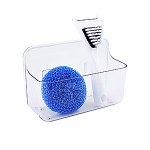 COLINCH Adhesive Wall Mounted Small Storage Organizer Box Without Drilling for Bathroom, Pantry, Kitchen, Laundry, Utility Room, Inside of Cabinet Door - Clear