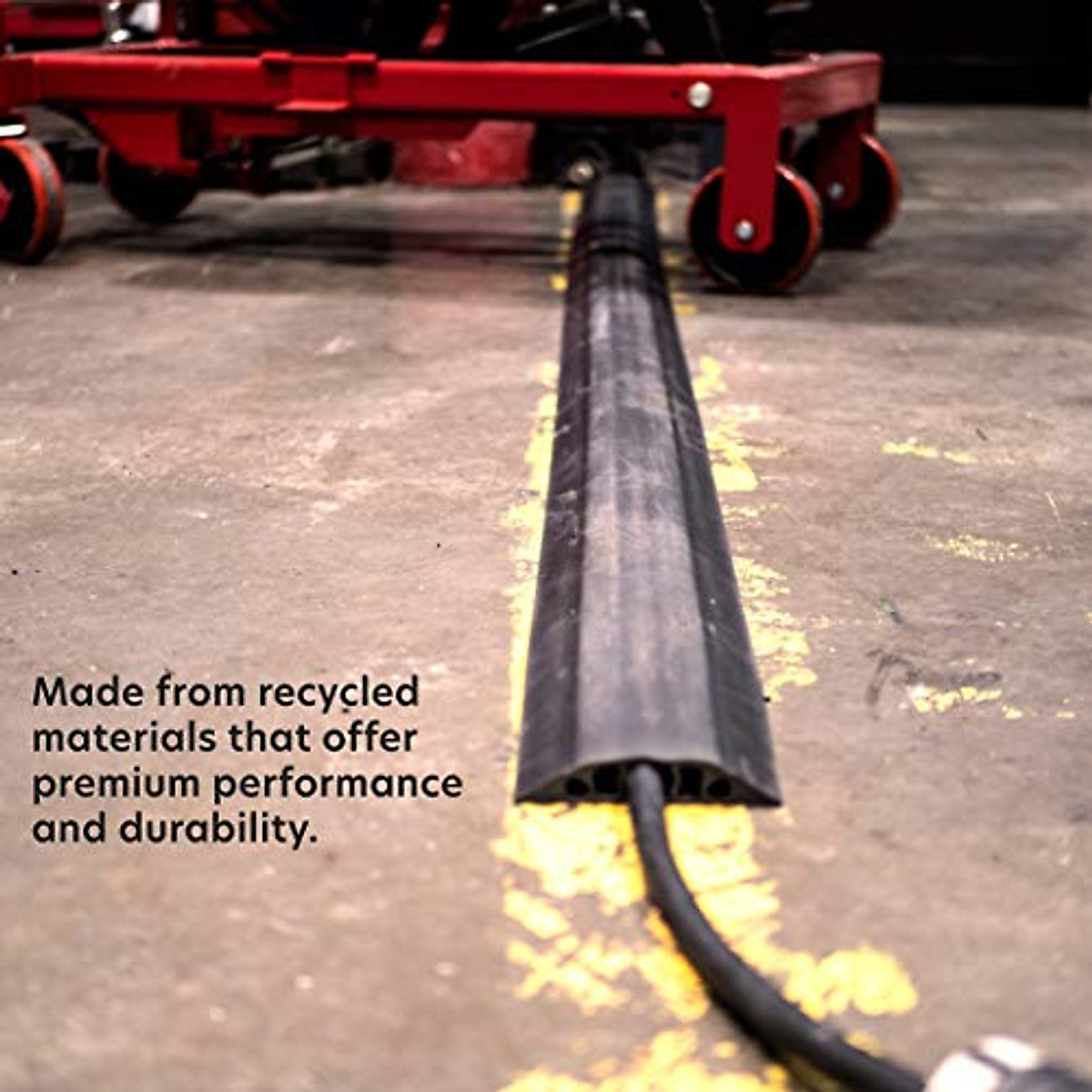 Line Boss 3-Channel Wire Hider, Cord Protector and Cable Organizer for Industrial Cable Management, 4.5 in. X 5 ft., Black, 6500-5C