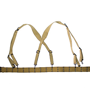 ANQIAO WW2 Repro Us Army M36 Suspenders Combat X Strap Webbing Canvas