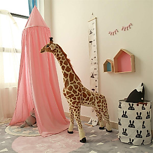 LLBubble Kids Baby Round Dome Bed Canopy Cotton Cloth Mosquito Net Children Indoor Outdoor Castle Play Tent Room Hanging Decoration-Orange