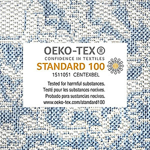 Nicole Miller New York Patio Country Azalea Transitional Medallion Indoor/Outdoor Area Rug, Grey/Blue, 6'6"x9'2"