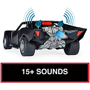 DC Comics, Batman Batmobile with 4” Batman Figure, Lights and Sounds, The Batman Movie Collectible, Kids Toys for Boys and Girls Ages 4 and up