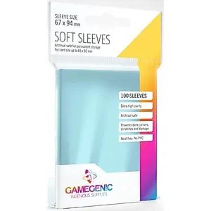 Soft Sleeves Pack of 100 Clear Standard Card Game Sleeves for Board Games and Card Games | Extra-High Clarity | Professional Protection for Up to 100 TCG Decks and Gaming Cards | Made by Gamegenic
